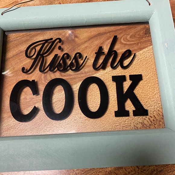 Kitchen | Kiss The Cook Hanging Sign | Poshmark